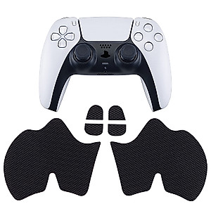 eXtremeRate PlayVital Anti-Skid Sweat-Absorbent Controller Grip for PS5, Professional Textured Soft Rubber Pads Handle Grips for PS5 Controller with Shoulder Button Trigger Stickers - Armored Edition