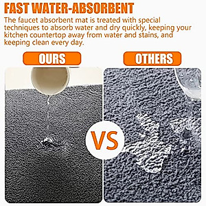 Faucet Absorbent Mat - 24 inch Microfiber Drip Catcher Kitchen Sink Splash Guard Quick Drying Sink Mats For Kitchen Sink, Bathroom, Counter Top, Farmhouse