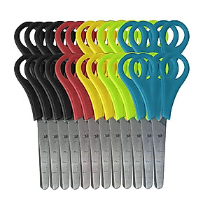 Scissors Bulk, 25 Pack of 5 Inch Blunt Tip Kids Safety Scissors Perfect for School, Classroom, & Craft Projects (25 Pack)