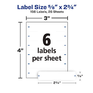 Avery Permanent File Folder Labels 2.75 x 0.625 Inches, White 156 labels