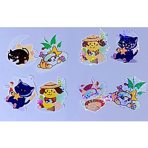 Bleidruck 25 Sheets Holographic Clear Vinyl Holographic Sticker Paper Self Adhesive Waterproof Holographic Overlay Film A4 (11.7 x 8.3 Inch) Holographic Overlay (Bubbles)