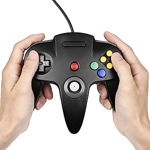 miadore N64 Classic Controller, Retro N64 64-bit Remote Gamepad Joystick for N64 Console Video Game System (Black)
