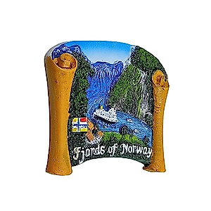 Fjords of Norway 3D Fridge Magnet Souvenir Gift,Resin Handmade Norway Refrigerator Magnet Home & Kitchen Decoration Collection