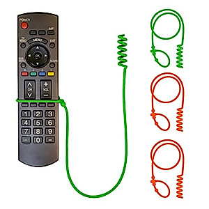 Remote Pigtail | Never Misplace Your Remote Again | Remote Tether | Lost Remote Solution | Fits Apple, Samsung, Sony, LG, Dyson and Other remotes | Silicone | 4-Pack (2 Green & 2 Orange)