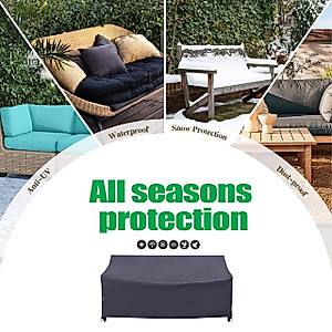 F&J Outdoors Heavy Duty Waterproof UV Resistant I Shape 3Seater Patio Sofa Cover,Grey,82Wx39Dx36H in