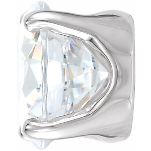 Semi-Polished Platinum 2.7mm Round Shape 4-Prong Closed Back Earring Solid Base Finding Setting Fine Jewelry For Women Gifts For Her (Mounting Only, Not All Stones Included)