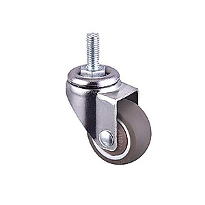 Saim Caster Wheels,Casters,Shopping Cart Wheel Trolley Swivel Caster Wheels Soft Rubber TPE M6x15mm Threaded Stem Caster Wheel,1 Inch 44lb/20kg Load Capacity,Set of 4
