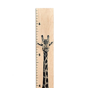 HEADWATERS STUDIO Wooden Ruler Growth Chart for Kids, Boys & Girls - Height Chart & Height Measurement for Wall - Kids Nursery Wall Decor & Room Hanging Wall Decor - Giraffe Theme - Natural
