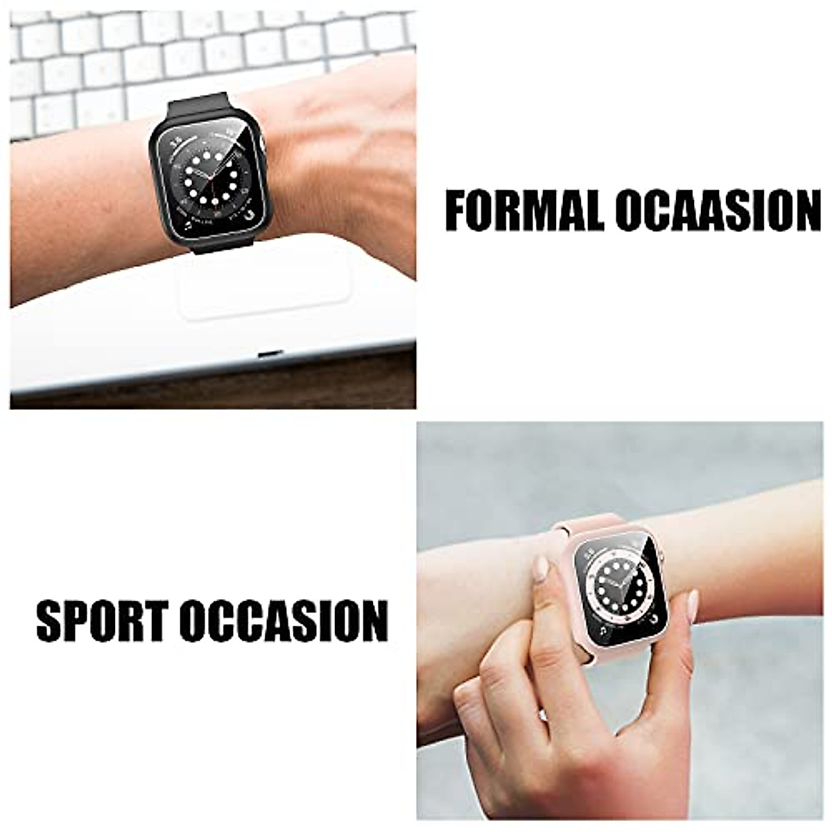 14 Pack Apple Watch Case with Tempered Glass Screen Protector for Apple Watch SE 40mm Series 6/5/4,Anotch Full Coverage Hard PC Protective Cover HD Ultra-Thin Guard Bumper for iWatch 40mm Accessories