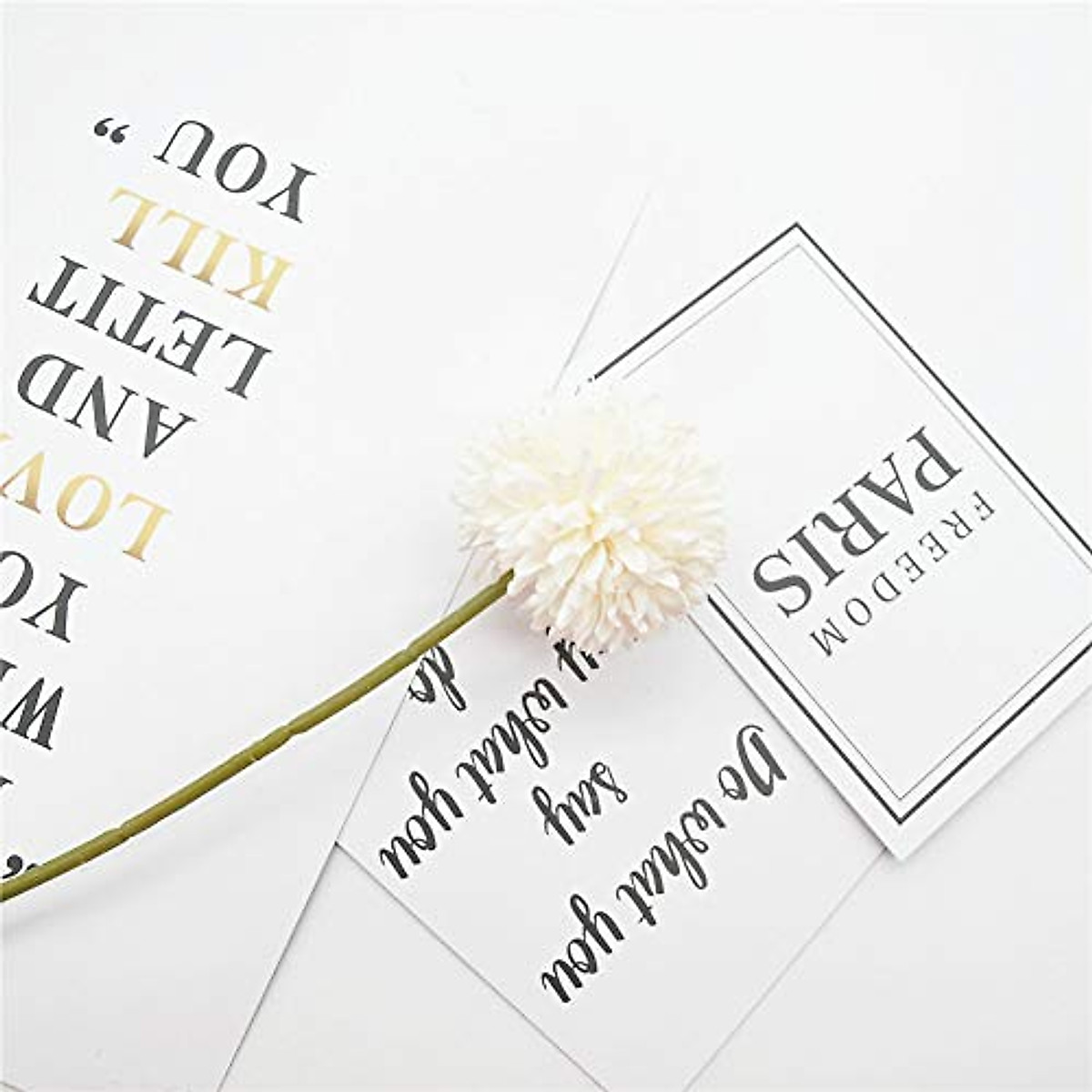 SHINE-CO LIGHTING Artificial Chrysanthemum Ball Flowers Hydrangea Arrangement Bouquet 10pcs Present for Friends Decor for Home Office Coffee House Parties and Wedding (Milk White)