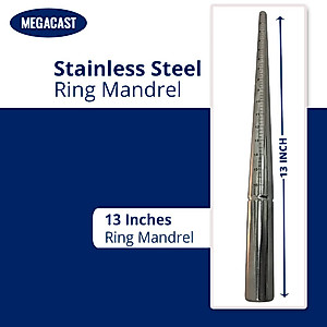 Megacast Stainless Steel Ring Sizing Mandrel Sizes 1-16