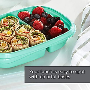 Rubbermaid 50-Piece Food Storage Containers with Lids for Lunch, Meal Prep, and Leftovers, Dishwasher Safe, Teal Splash