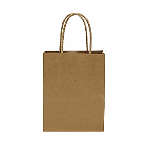 Creative Hobbies® Small Kraft Paper Gift Handle Bags - Weddings, Favors, Goody Bags - Wholesale Pack of 13 Bags