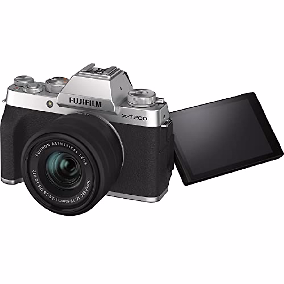Fujifilm X-T200 Mirrorless Digital Camera w/XC15-45mm Kit - Silver