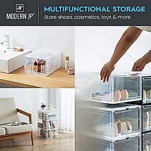 Modern JP Hat Organizer for Baseball Caps (2-Pack) - Transparent Hat Display, Premium Hat Storage Box - Quick Assembly Hat Rack Design with Easy Access Magnet Door, Black