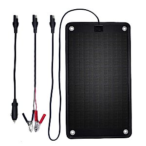PowerEZ 24Volt 10 Watts Solar Battery Charger for Trolling Motor,Boat, RV & Marine, 0.28 Amp Trickle Solar Charger, Self Regulating-No Experience Plug & Play Design, Dimension:16.14 X 9.13x0.31inch