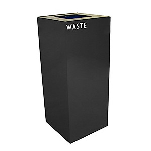 Witt Industries 36GC03-CB GeoCube Recycling Receptacle with Waste Opening, Steel, 36 gal, Charcoal