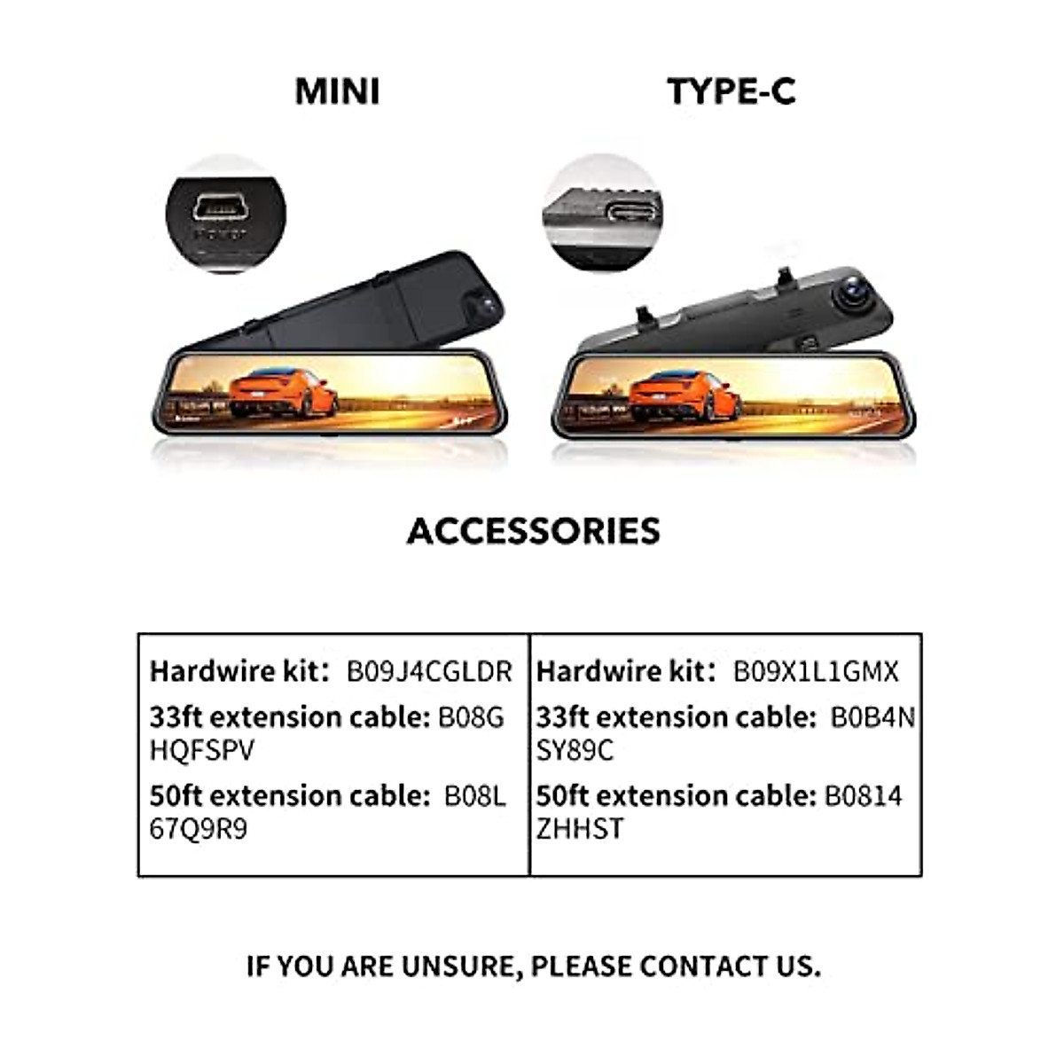 WOLFBOX Type-C Hardwire Kit for G840S(Type-C) /G930 /G850 /G900 /G840H(Type-C) /i05 Dash Cam, Hard Wire Car Charger Cable Kit 12V- 24V to 5V for Dash Cameras with Battery Drain Protection