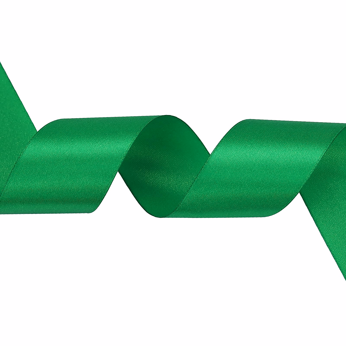 Baocuan 1-1/2 inch Green Satin Ribbon 50 Yards Solid Fabric Ribbons Roll for Wedding Invitations, Bridal Bouquets, Sewing, Party Decorations, Gift Wrapping and More