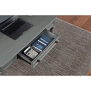 OSP Home Furnishings Country Meadows 48 Inch Writing Desk with Drawer, Plantation Grey