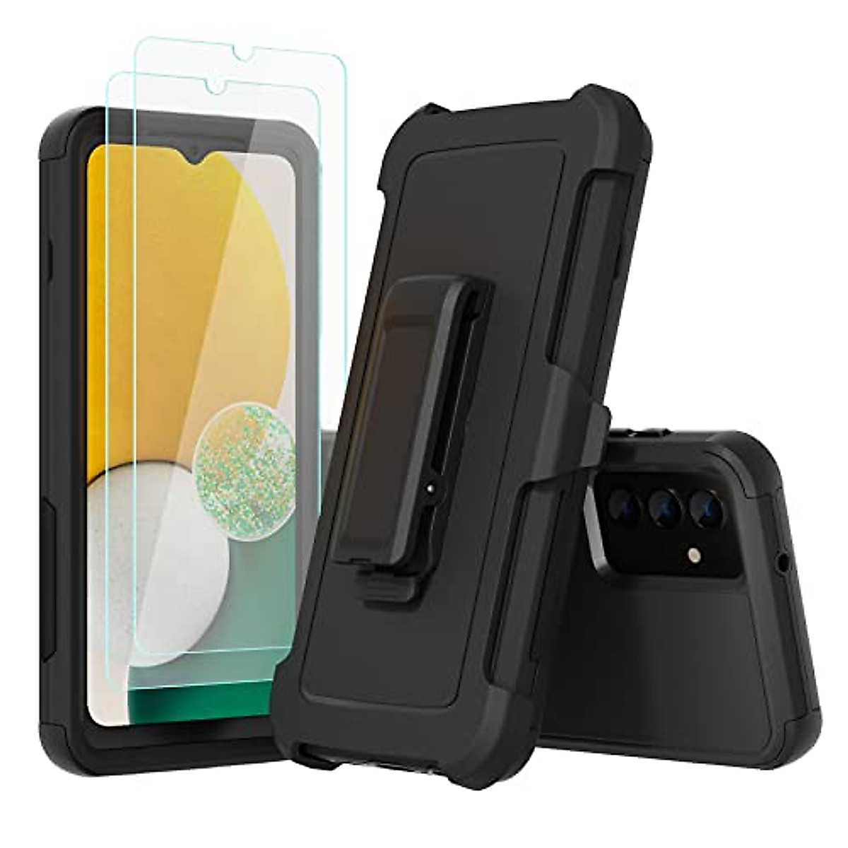 Compatible with Samsung Galaxy A13 5G Case(NOT for A13 4G), with Belt Clip Holster Heavy Duty Rugged Shockproof Full Body Protection Kickstand Phone case for Samsung Galaxy A13 5G (Black)