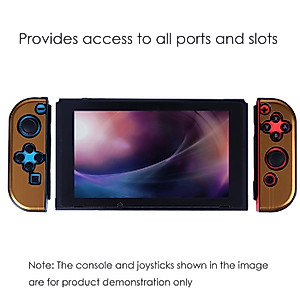 HDE Protective Cover for Nintendo Switch Joy-Con Controller Plastic Protectors Snap On Shell with Comfort Contoured Back (Gold)