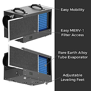 ALORAIR 120 PPD Commercial Dehumidifiers with Pump and Hose, Crawl Space Basement Dehumidifier, Industry Water Damage Unit, Compact, Portable, Auto Defrost, Memory Starting