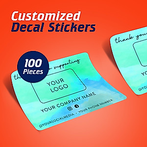 100 Rectangle Square Custom Vinyl Stickers - Label Stickers for Small Business Logo - Personalized Logo Labels for Handmade, Packaging, Bottle, Jars, Candle, Brand Stickers (Apple Green, 3x2)