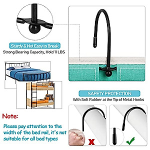 Loghot Bedside Caddy/Bedside Storage Bag Hanging Organizer for Bunk and Hospital Beds,Dorm Rooms Bed Rails,Can be Placed Glasses,Books,Mobile Phones,Keys (Green)