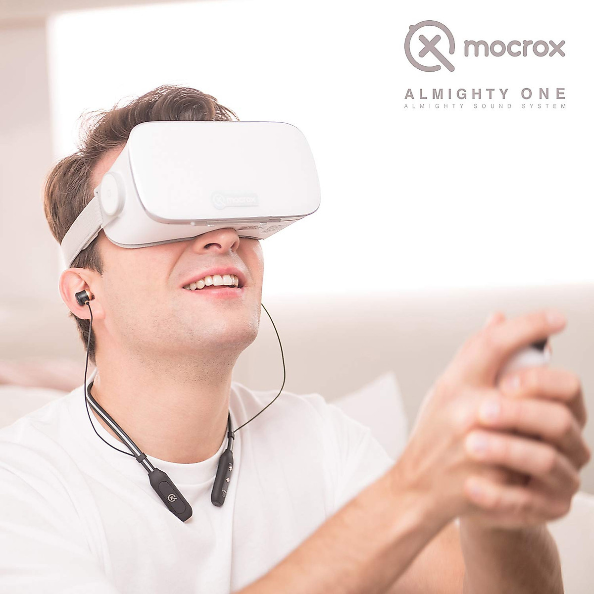 Bluetooth Headphones Neckband, True Surround Stereo Sound Cell Phone Bluetooth Neckband Earphones 12 Hours Playtime Around The Neck Wireless Earbuds Retractable Headset