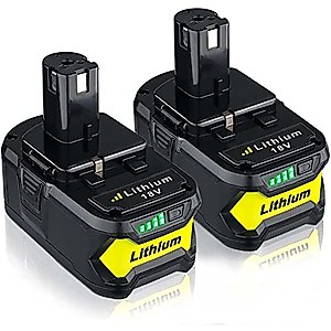 THISS 2Pack 6.5AH P104 P108 Battery Replacement for Ryobi 18V Battery P105 P102 P103 P107 P109 P122 P190 PBP005 for Ryobi 18v Lithium Battery Cordless Tool Battery Packs