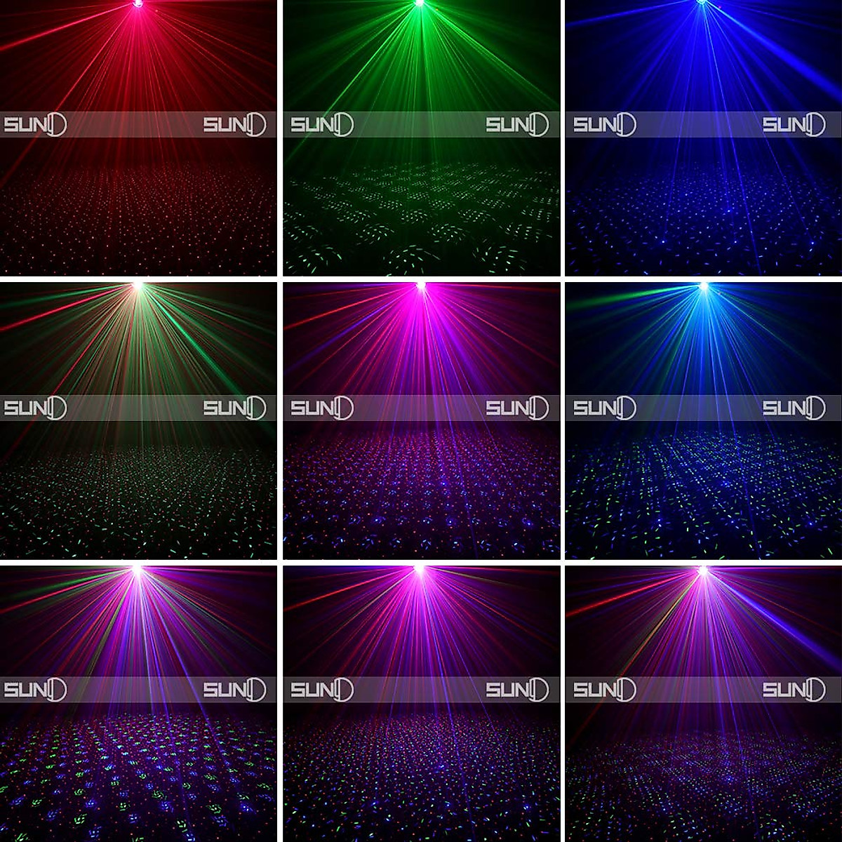SUNY Mini Portable Cordless Laser Lights Rechargeable RGB Stars Patterns Gobo Projector Sound Activated Music DJ Party Lights for Outdoor Travel Camping Disco Live Show Home Dance