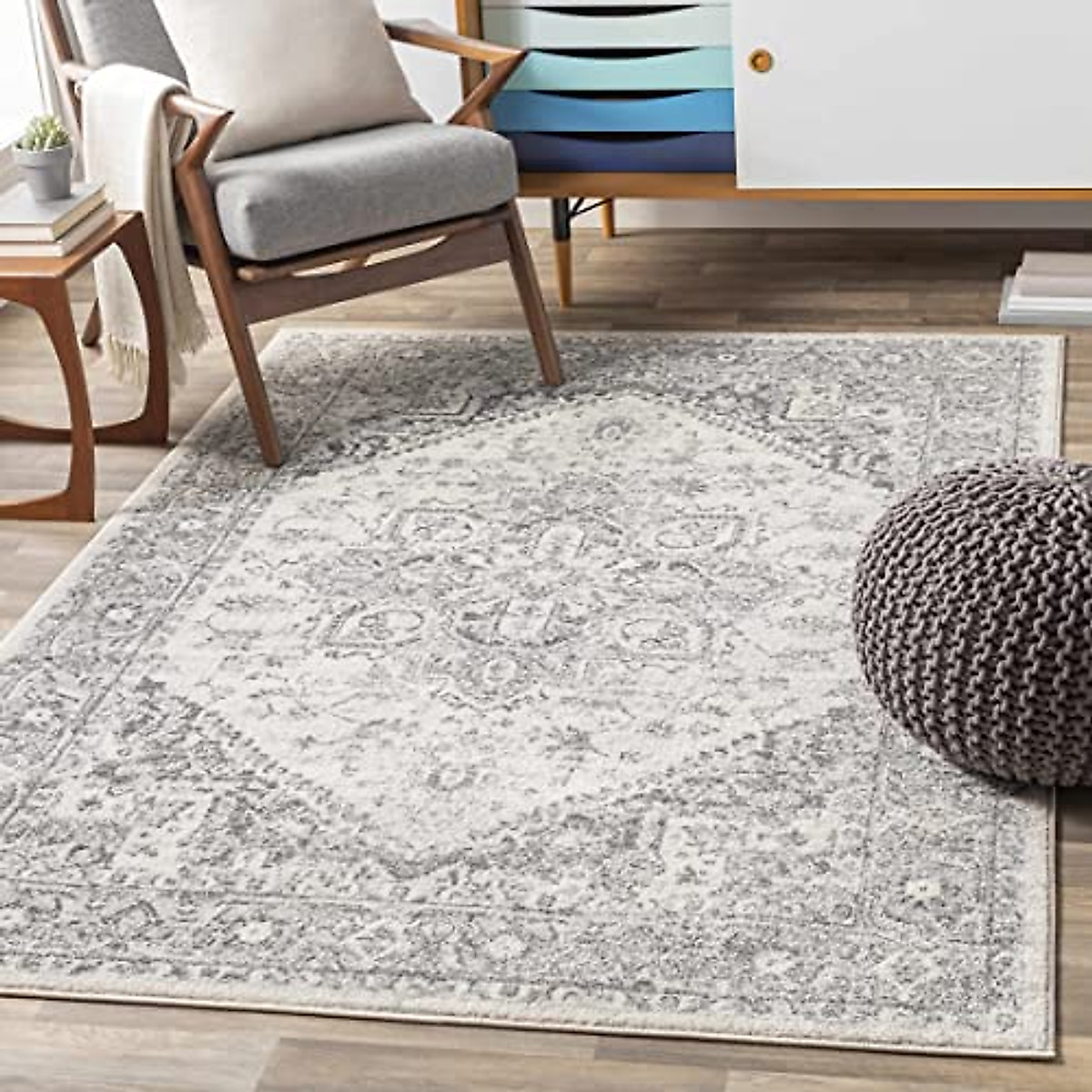 Hauteloom Rockfall Hallway, Kitchen Runner Rug - Traditional - Gray, Beige - 2'7" x 7'3"