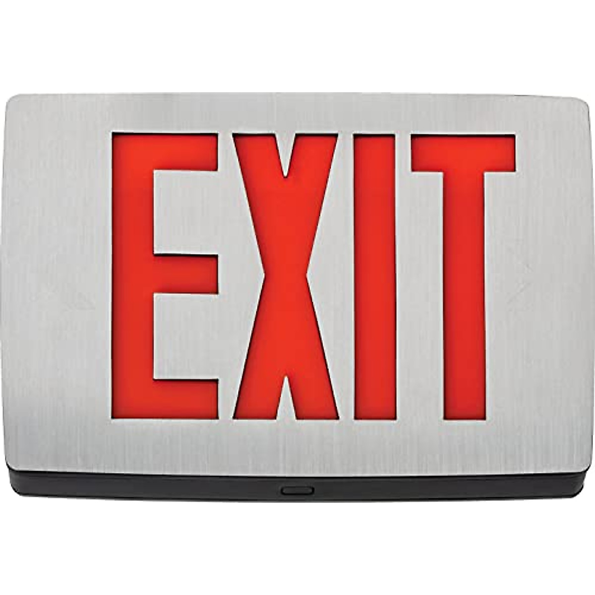 Lithonia Lighting LE S 1 R Face LED Exit Sign Aluminum Housing, Black/Silver