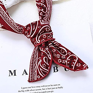 ONEYE Wire Headbands for Women Paisley Twist Bow Hair Bands Bunny Ears Headwraps Wire Hair Holder Hair Accessories for Workout Yoga Running Soccer Sports Pack of 6