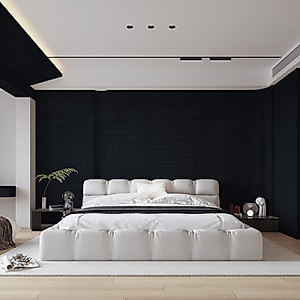 HATOKU 17.7" x 196" Black Wood Peel and Stick Wallpaper, Contact Paper for Cabinets PVC Self Adhesive Wallpaper for Desk Drawer Shelf Liner