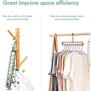 Linseray Magic Clothes Hangers, 10 Pack Wardrobe Hangers Multi Functional Closet Hangers Rotate Anti-Skid Folding Hanger for Dormitory, Bedroom, Bathroom