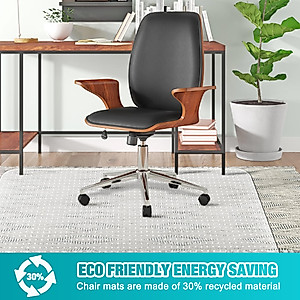 Office Chair Mat for Carpeted Floors, 30'' x 48'' Clear Computer Desk Chair Mat for Low and No Pile Carpeted Floors, Thick and Sturdy Carpet Protector, Easy Glide and Flat Without Curling