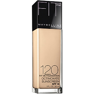 Maybelline New York Fit Me! Foundation, Classic Ivory [120], 1 oz (Pack of 2)