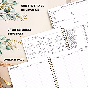 Academic Planner 2023-2024, July 2023 - June 2024, Weekly Planner, 8'' x 10'', Monthly Tabs, Holidays, Twin-wire Binding, Thick Paper, Check Boxes, Flexible Cover