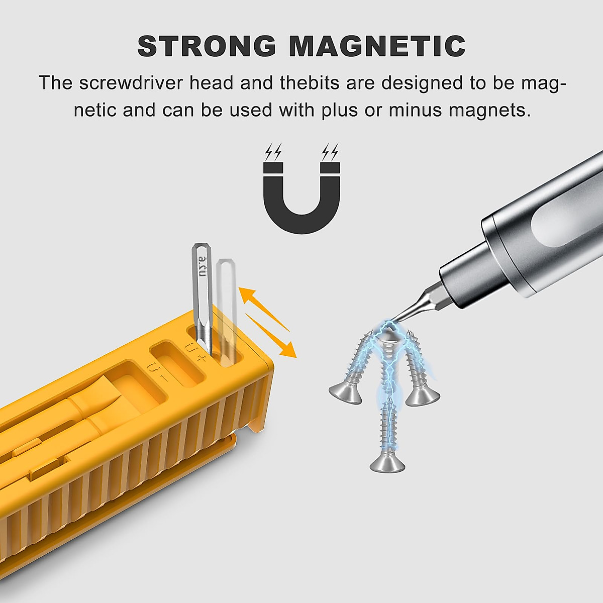 Mini Electric Screwdriver, 41-in-1 Precision Electric Screwdriver Set with 36 Magnetic Bits, Cordless Screwdriver Set, Magnetic Storage, Portable Repair Tool for Electronics Phone Camera Laptop Watch