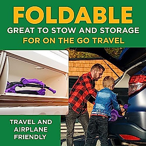 Kids Scooter – Foldable Seat – LED Wheel Lights Illuminate When Rolling – Children and Toddler 3 Wheel Kick Scooter – Adjustable Handlebar – Indoor and Outdoor- Purple - by Lifemaster