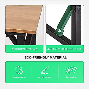 Coral Flower Office Desk 55 inches Folding Table Computer Table Workstation，Light Oak