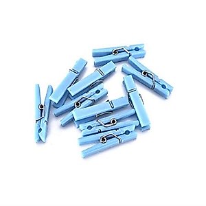 JuXinDa Clothes Pins Baby Shower Clothespin Favors Pink Girl Blue Boy Party Game（48PCS (Blue)