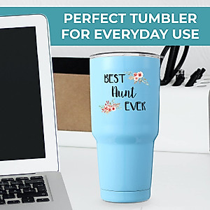 KEDRIAN Aunt Tumbler 30oz, Best Aunt Ever Gifts For Aunt, Aunt Mug, Auntie Gifts For Aunts From Niece, Cool Aunt Gifts From Niece and Nephew, Aunt Birthday Gift, Niece to Aunt Gifts For Mothers Day