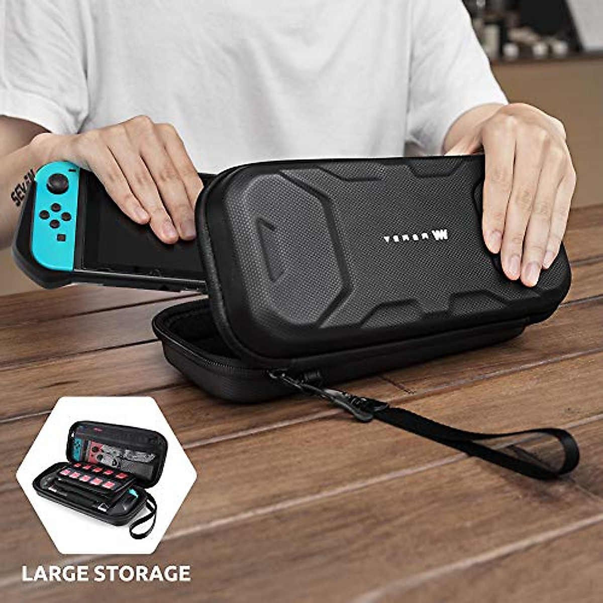 Mumba Carrying Case for Nintendo Switch OLED & Nintendo Switch, [Plus Version] Portable Protective Travel Carry handbag Pouch for Blade/Battle Case [Large Capacity] (Black)