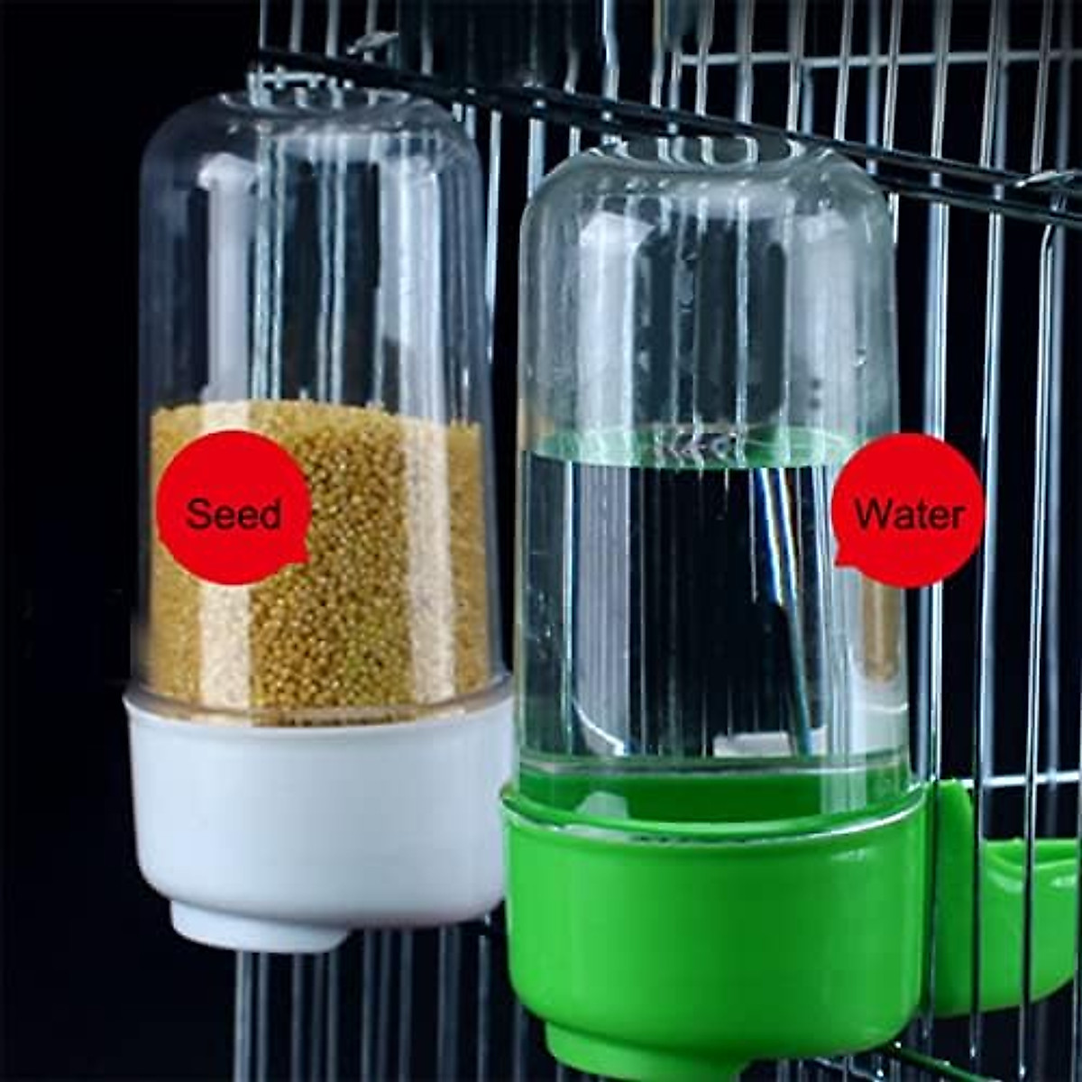 Bird Feeder Water Dispenser Automatic Bird Feeder for Cage, 2PCS Bird Feeder and Drinker Set for Cage Parrot Budgie Lovebirds Cockatiel Automatic Feeding
