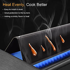 15.3" 7635 Porcelain-Enameled Flavorizer Bars for Spirit 200 Series Gas Grills, Spirit E210, S210, E220, S220 with Front Control Knobs, Set of 3 Heat Plates Flavorizer Bars Replacement for Weber 7635