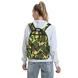 RIMENCH Lightweight Backpack For Basic Casual Daypack For Travel With Bottle Side Pockets (Army Camo Camouflage)