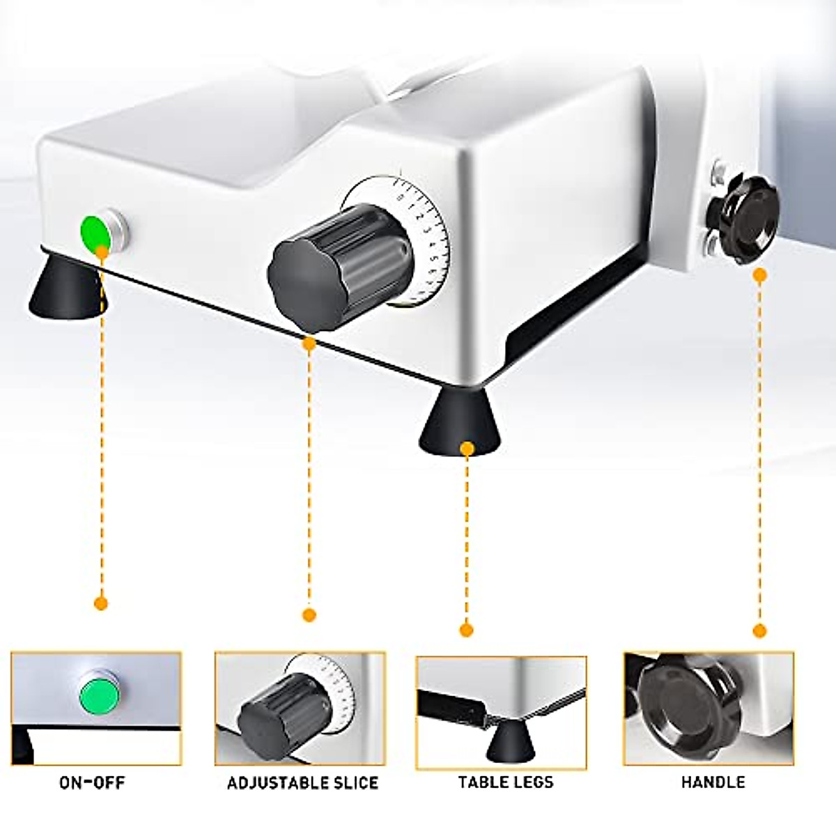 Meat Slicer,Commercial Meat Slicer,340W Frozen Meat Cheese Deli Slicer,10 inch Electric Food Slicer,Easy to Clean,Low Noises, Home Use and for Commercial-Meat Slicer for Home